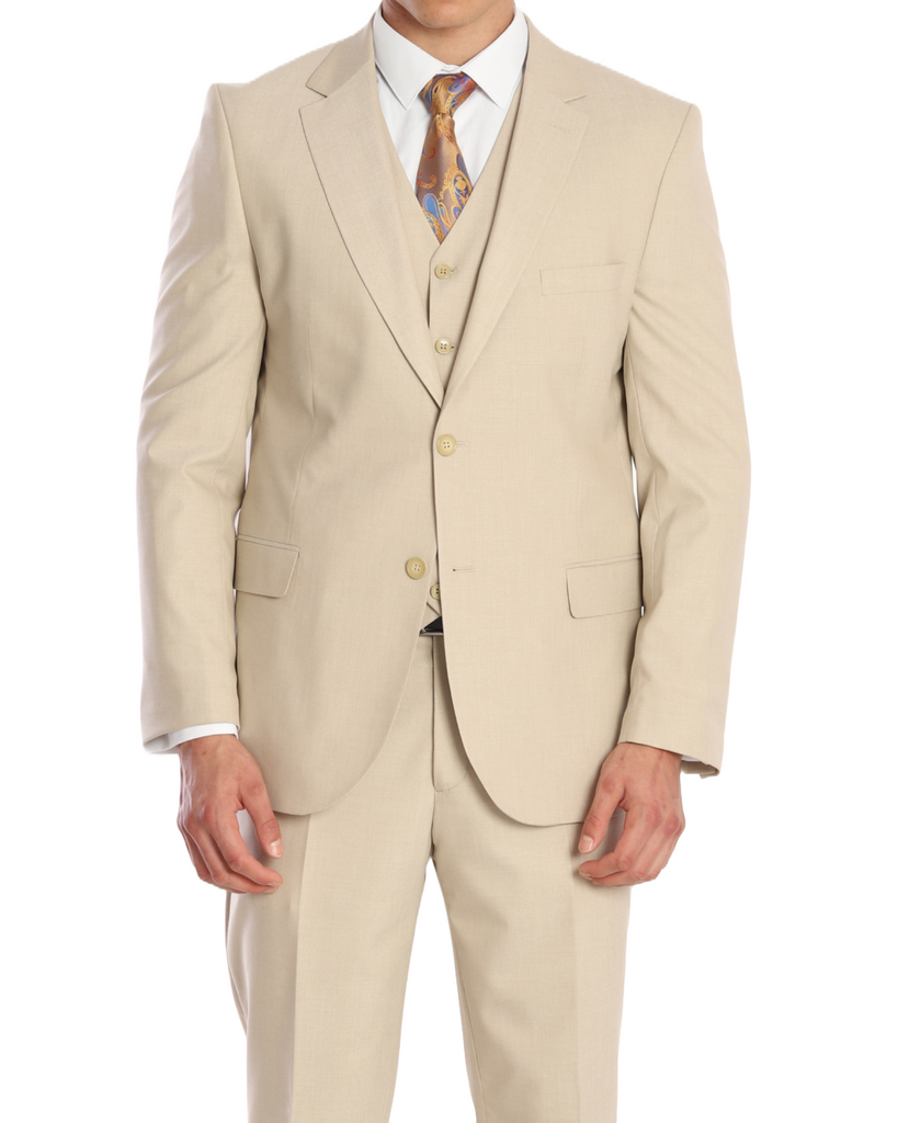 ICONIC FAWN - Beige Plain Three Piece Suit – ecanyon